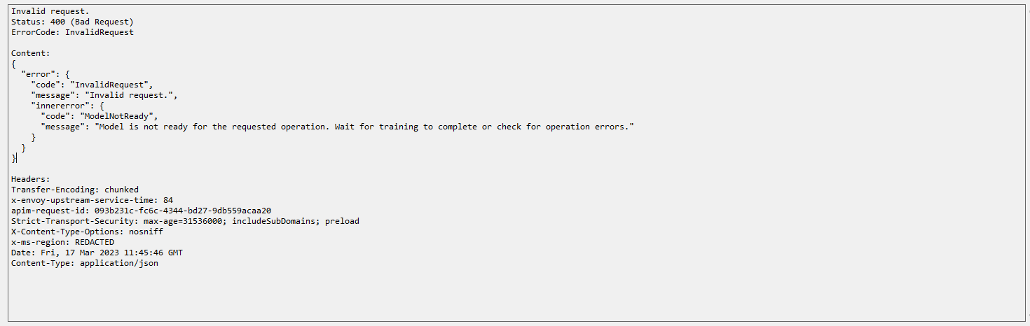 Unable To Copy A Custom Trained Form Recognizer Model Using The Azure Sdk For Net Version 40