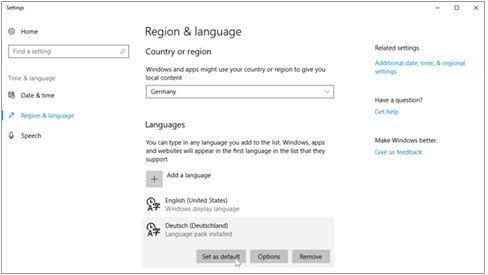 Windows 10 showing "Desktop" as "桌面“ - Microsoft Q&A