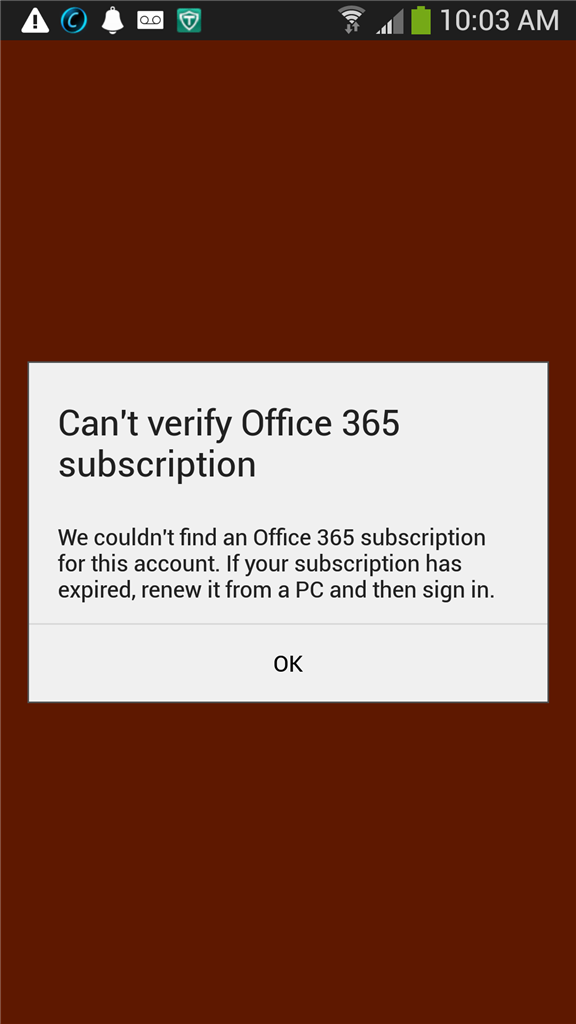 Unable to register Android to Office 365 - Microsoft Q&A