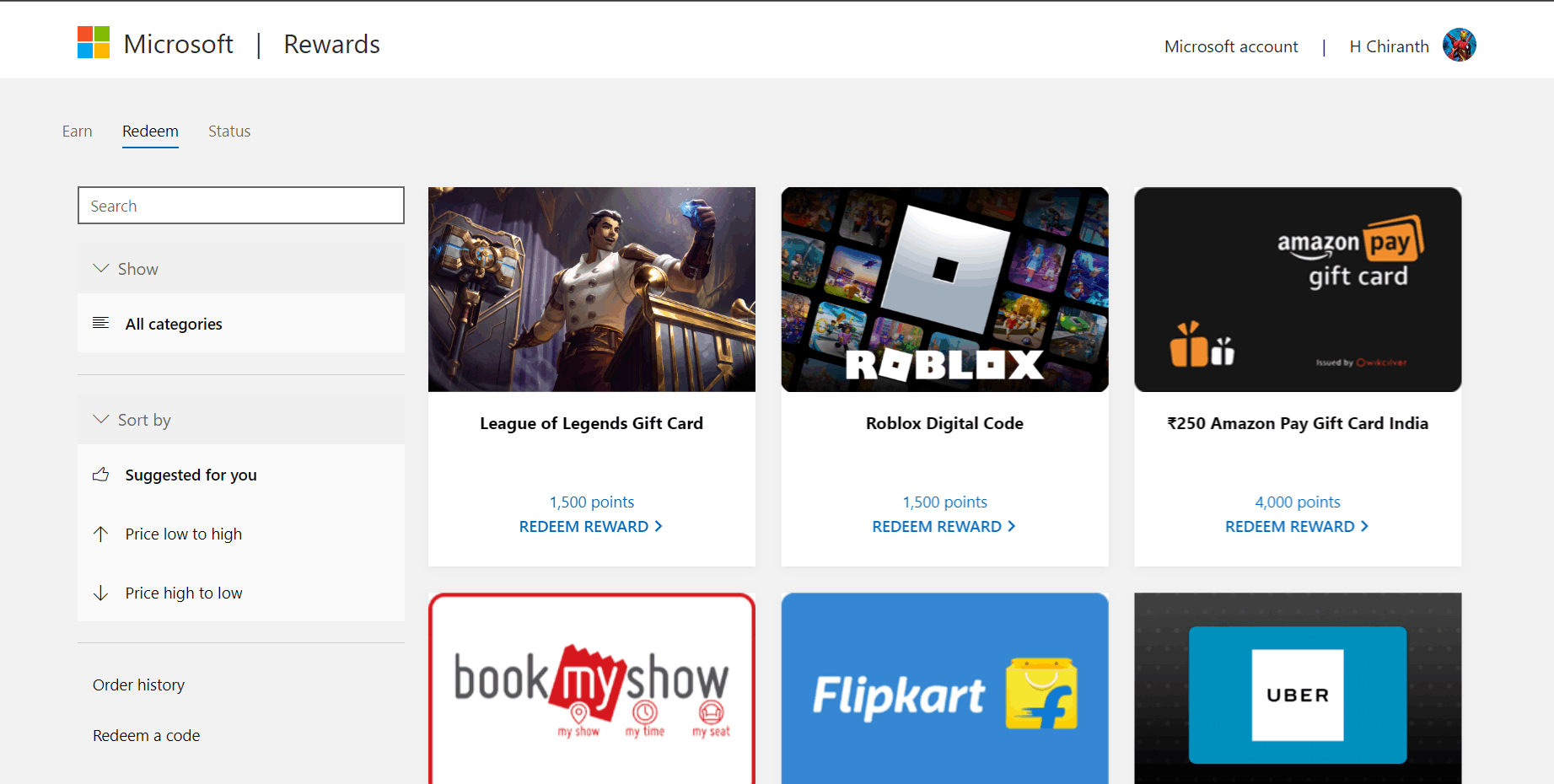 Spending Microsoft rewards in another country. - Microsoft Q&A