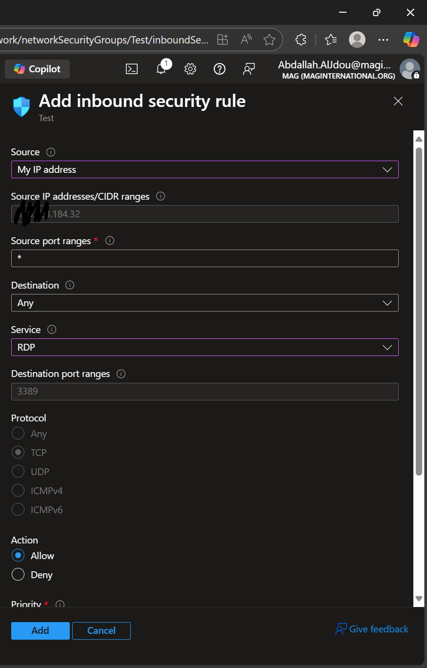 Allow Connection to VM To only specific Port - Microsoft Q&A