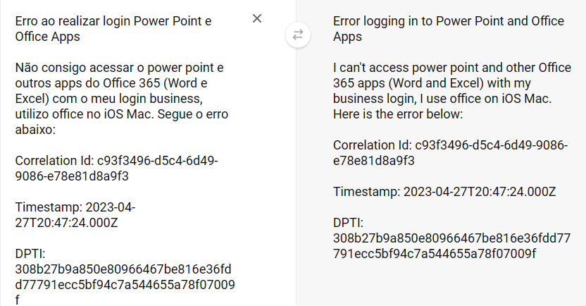 Erro ao realizar login Power Point e Office Apps - Microsoft Q&A Erro ao realizar login Power Point e Office Apps - Microsoft Q&A