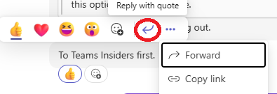 Not able to reply to specific message in Teams chat - no option to ...