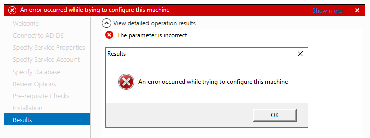 ADFS Configuration Failing - Microsoft Q&A