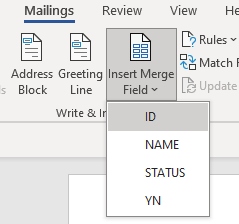 How do I autofill a field in a word document from an excel table that I ...