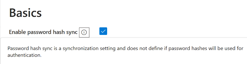 Use/Don't Use Synced Password Hashes for Authentication - Microsoft Q&A