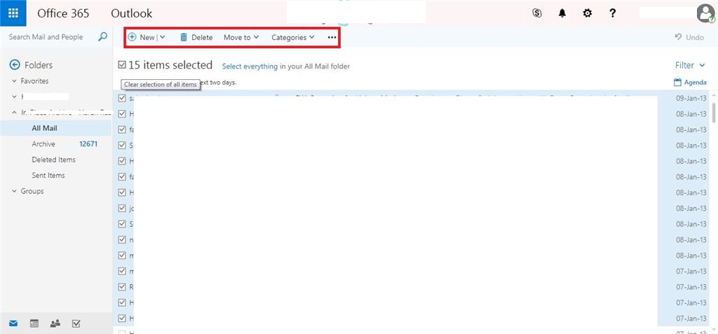How to move multiple emails from one folder to another on office 365 ...