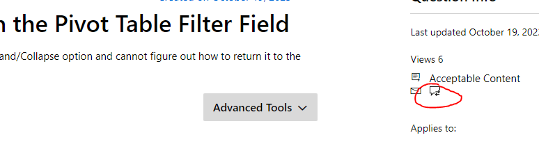 Expand / Collapse Buttons Populating in the Pivot Table Filter Field - Microsoft Q&A