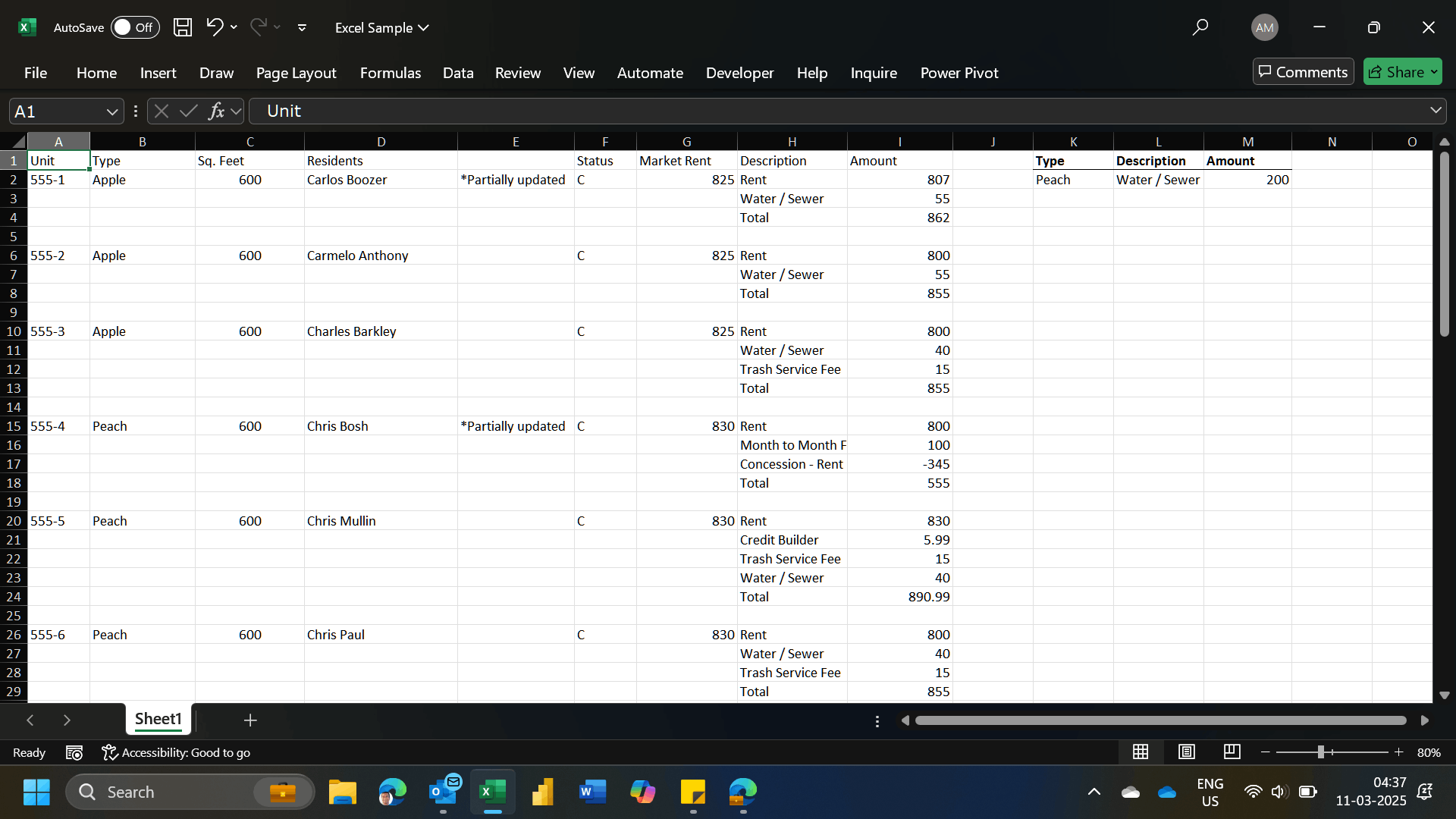 SUMIF or Index/Match to Sum values in different rows. - Microsoft Q&A