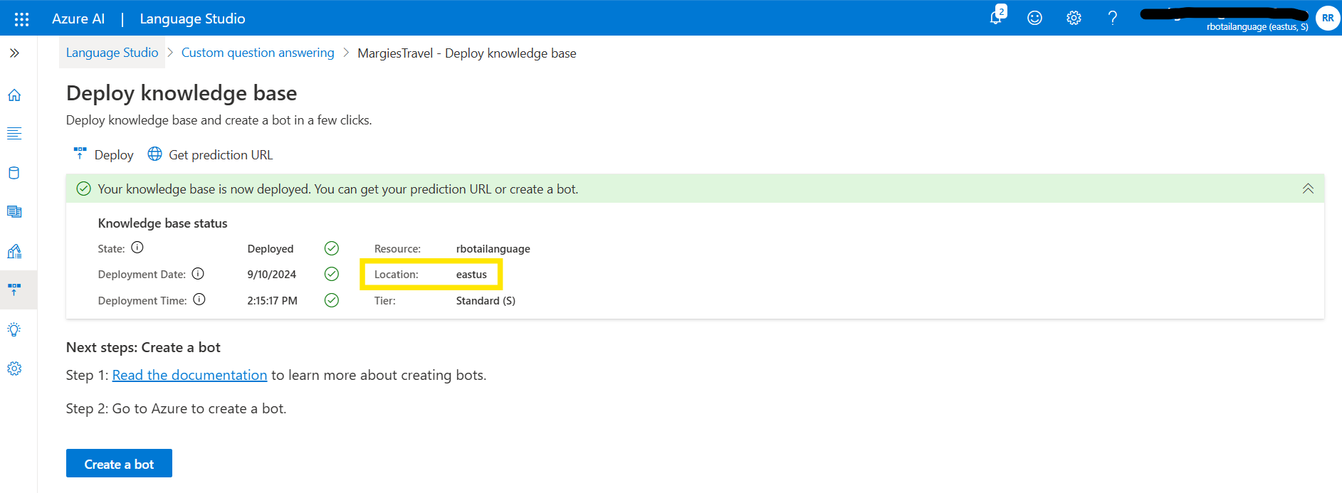 BOT does not get created for the training exercise - Microsoft Q&A