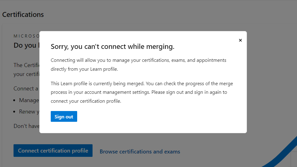 Unable to view my transcript after trying to merge My MCID with my organization email id ...