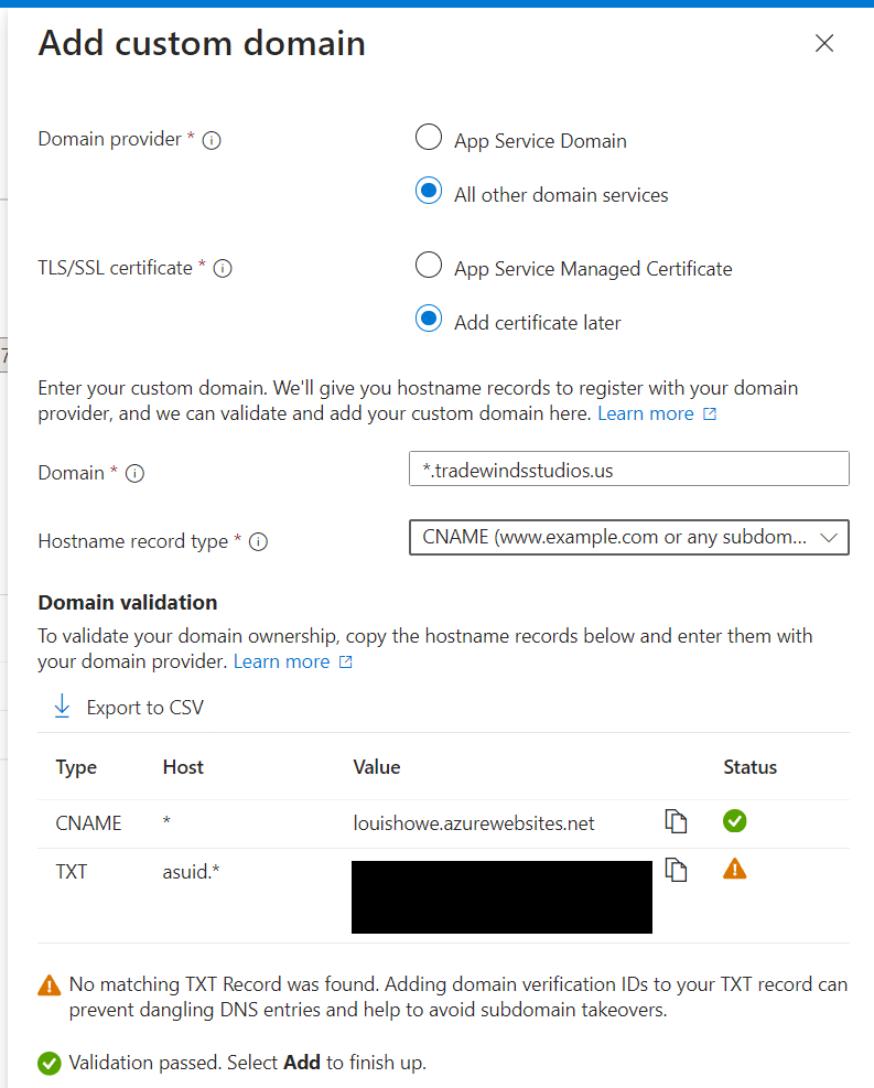 How do I allow multiple NAMES.domain.com for my web app? - Microsoft Q&A