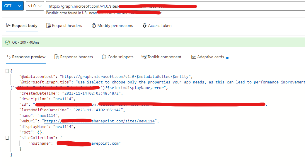 Newly Added sharepoint site does not show on graph api - Microsoft Q&A