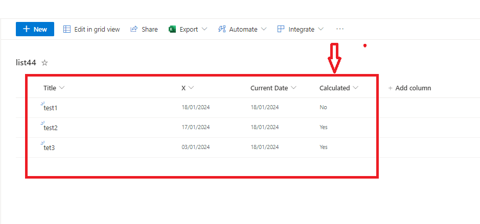 Sharepoint calculate column date before today, then return yes--> syntax errors - Microsoft Q&A