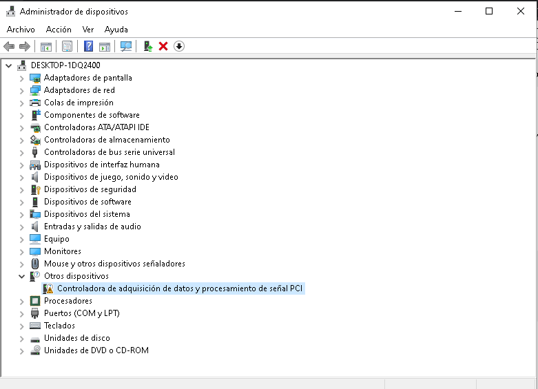 Controladora de adquisición de datos y procesamiento de señal PC ...