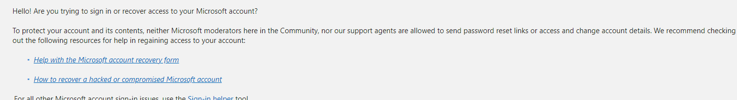 Microsoft recovery form - Microsoft Q&A