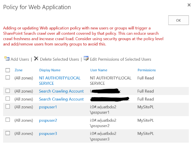SharePoint On-Premise Server unable to control the mysite creation through user policy of web ...