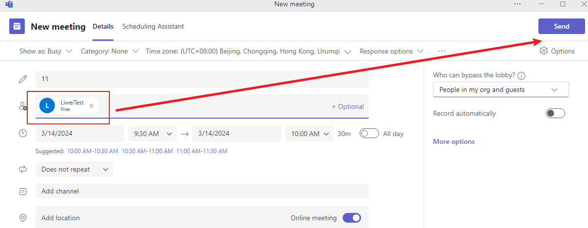 Send option - Microsoft Q&A