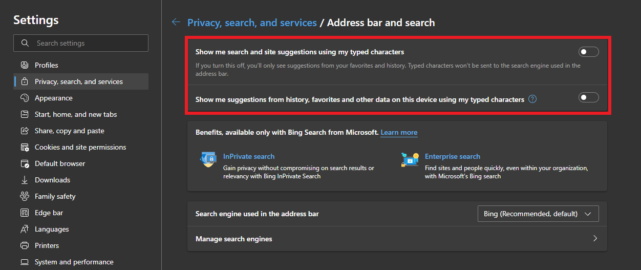 How do you disable "Trending now" in Edge search bar? - Microsoft Q&A