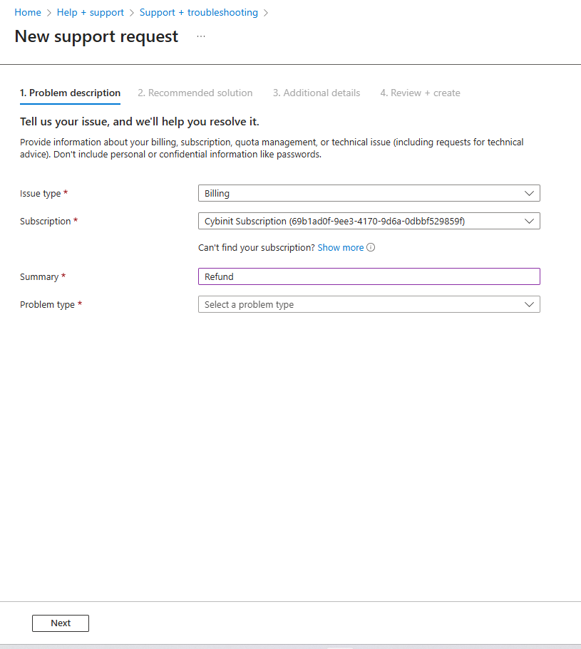 How to create support ticket to waive accidental mistake - Microsoft Q&A