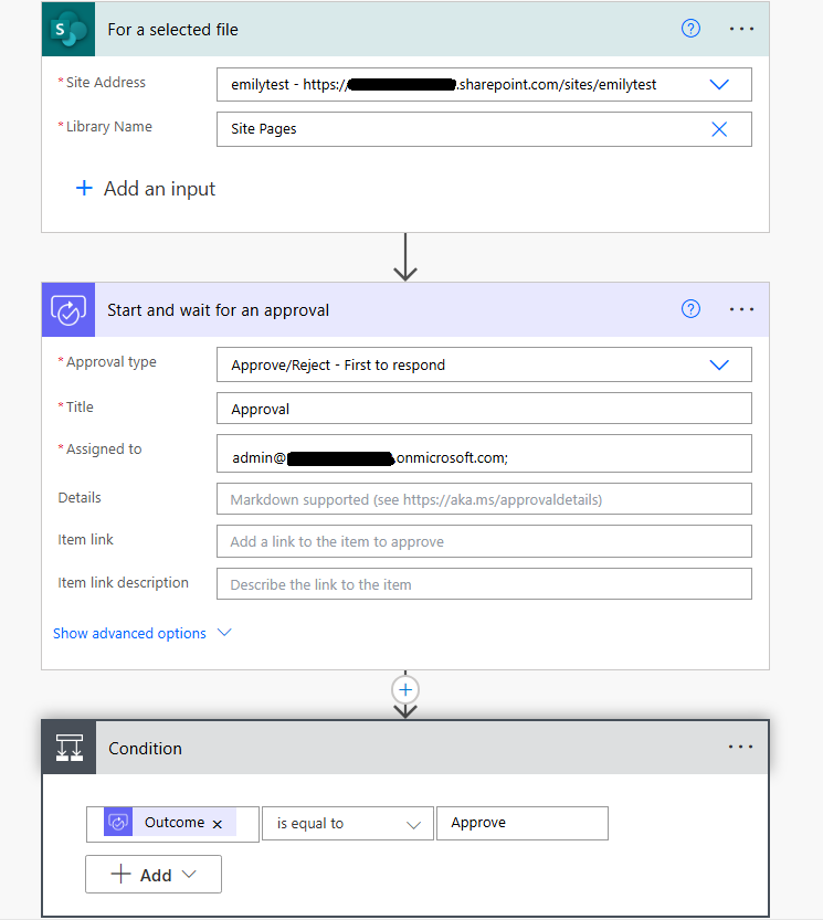 Send an HTTP request to SharePoint during or after an approval in the ...