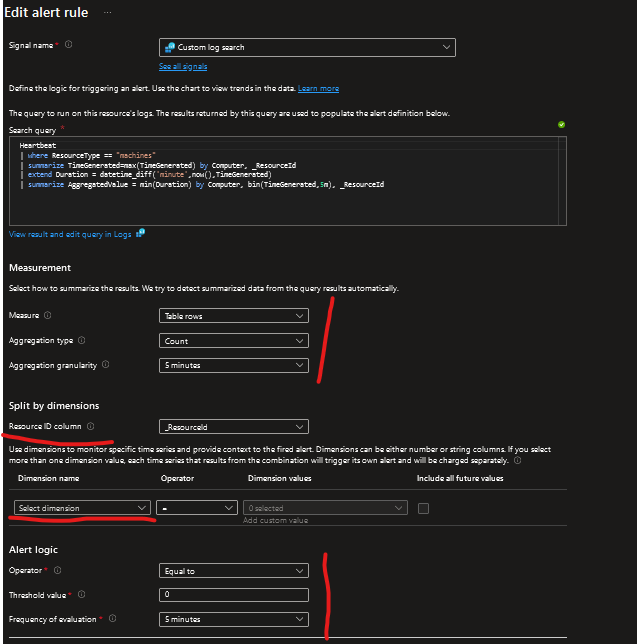 Azure alert setting for custom log search - Microsoft Q&A