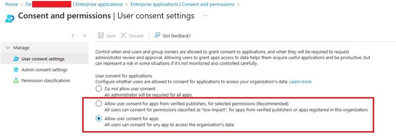 Delegate permission requiring admin consent - Microsoft Q&A