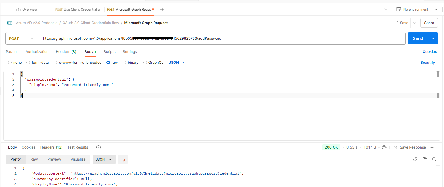 Permission error while using Microsoft Graph Application AddPassword method - Microsoft Q&A