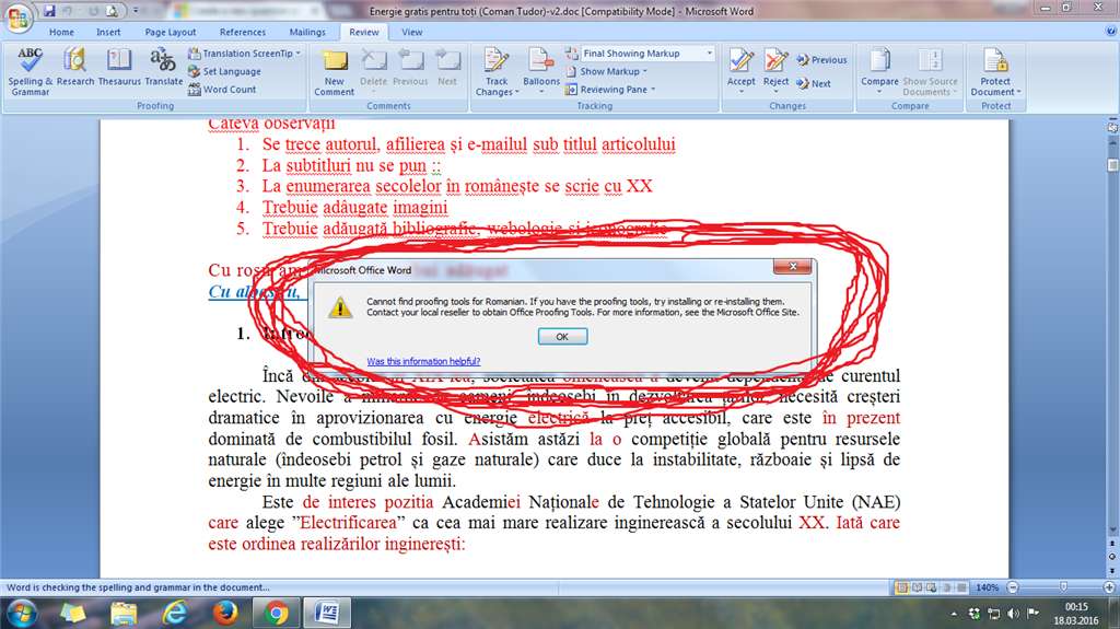 Proofing tools for Romanian language in microsoft office 2007 ...