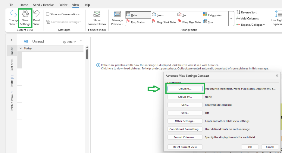 How to fix my inbox layout on Outlook - Microsoft Q&A