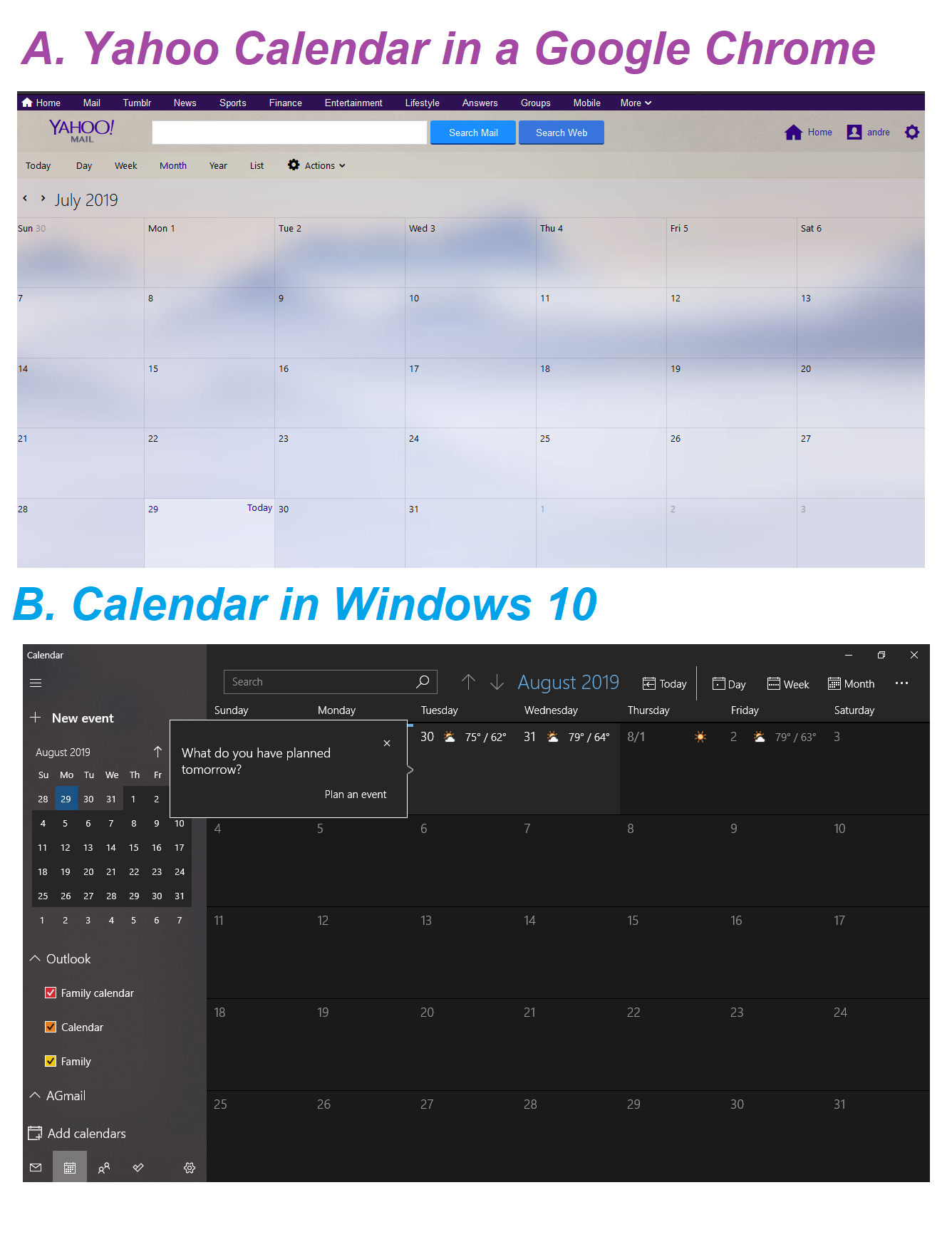 windows 10 microsoft edge calendar - Microsoft Q&A