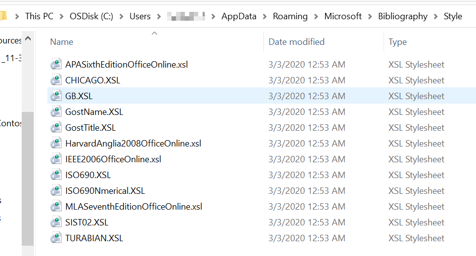 Word 365 - Adding New Citation Format/Style - WindowsApp Folder Access ...