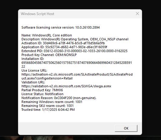 Windows 11 Home Edition Suddenly asking for Activation; Error ...