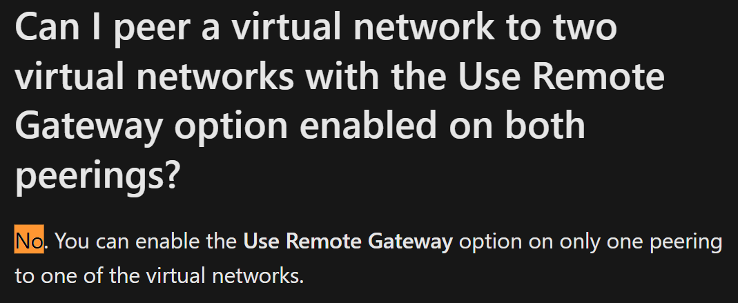 Two peered VNETs and double Gateway Transit. Is it possible ...