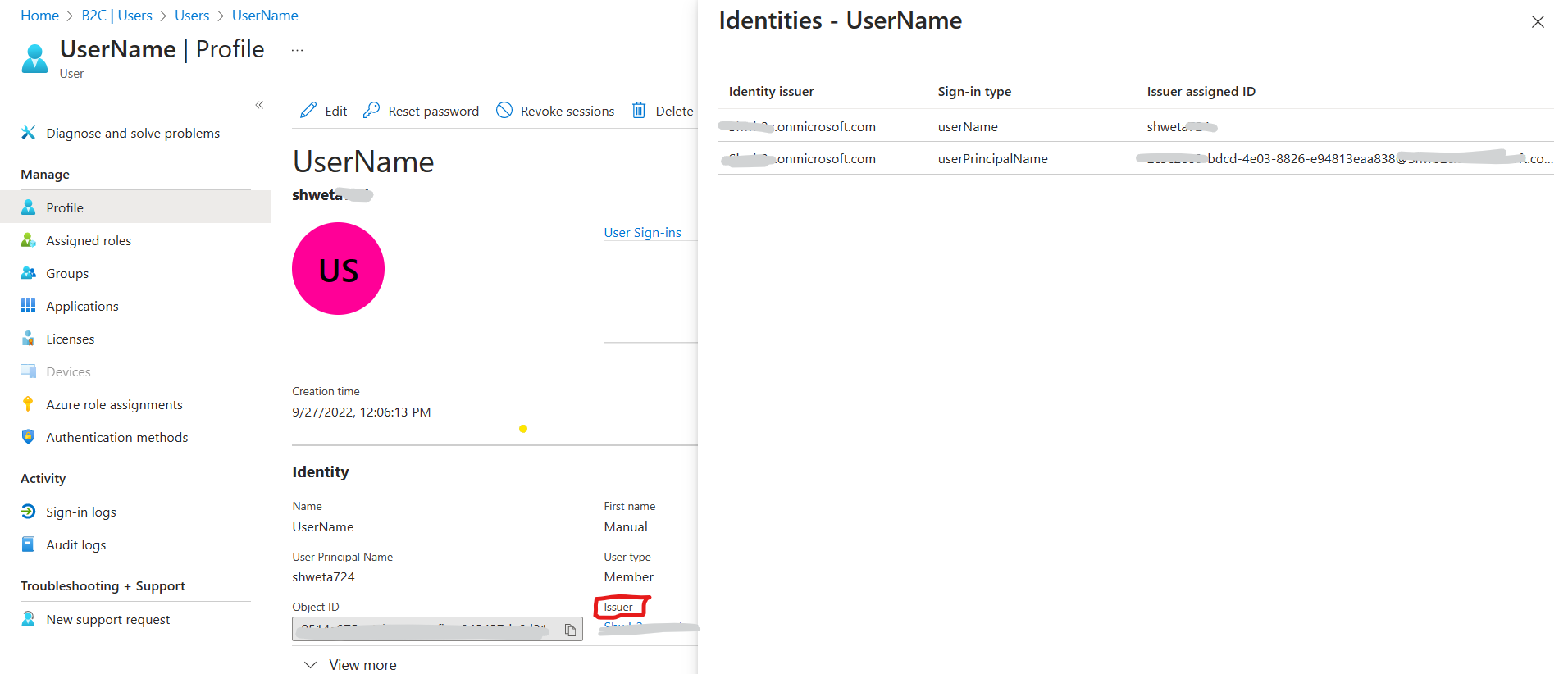 How to identify if the non-email username is already taken in Azure B2C via MS graph API ...
