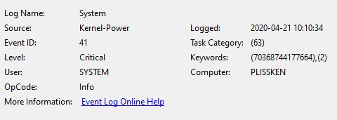 Event ID 41 - Microsoft Q&A