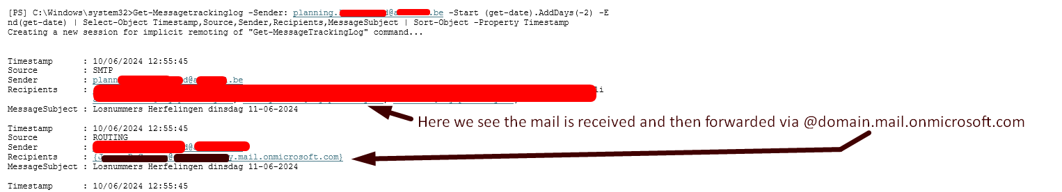 Looking in message tracking logs does not show message which is ...
