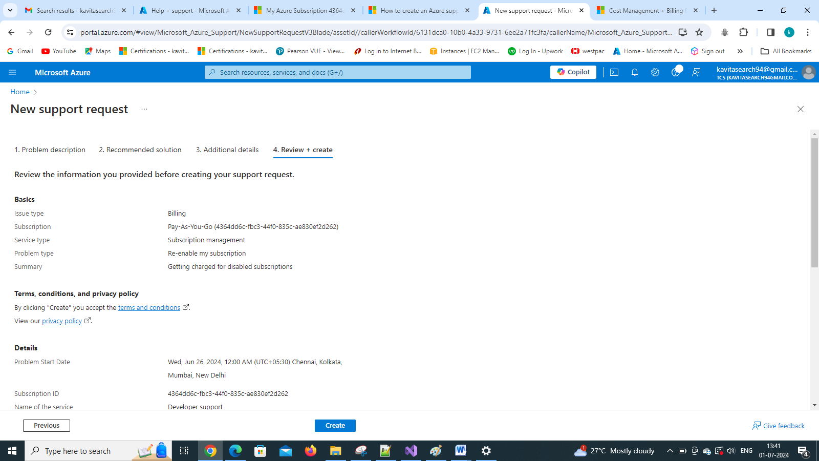 Getting charged for disabled subscriptions - Microsoft Q&A