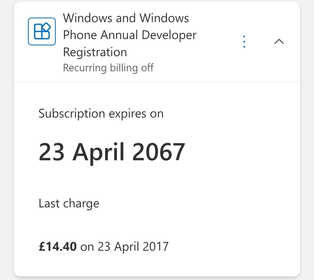 Windows and Windows Phone Annual Developer Registration - Microsoft Q&A