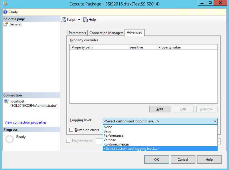 SSIS can not use logging - Microsoft Q&A