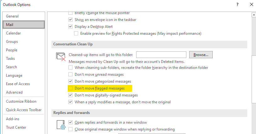 Flagging Items for Follow Up in Search Folders - 'The function cannot ...