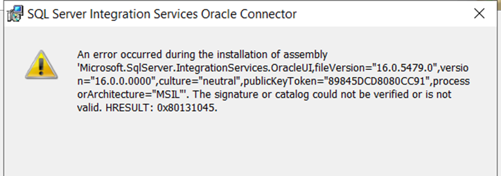 MSFT Oracle Connector (SSIS) fails to install - Microsoft Q&A