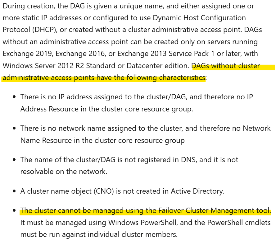Exchange DAG Setup - Microsoft Q&A