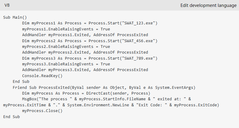 如何从 VB.Net Core 执行多个特定的可执行文件 - Microsoft Q&A