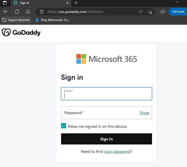 Microsoft Account Login Goes To GoDaddy - Microsoft Q&A