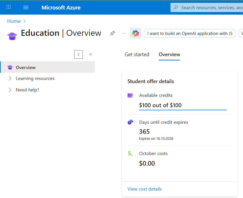 Azure for Students credit activated via GitHub, but no subscription ...