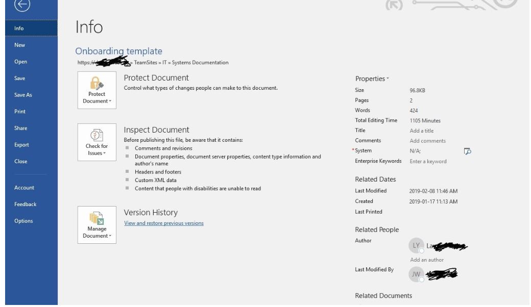 Office 365:Word SharePoint Workflows and Sharing - Microsoft Q&A
