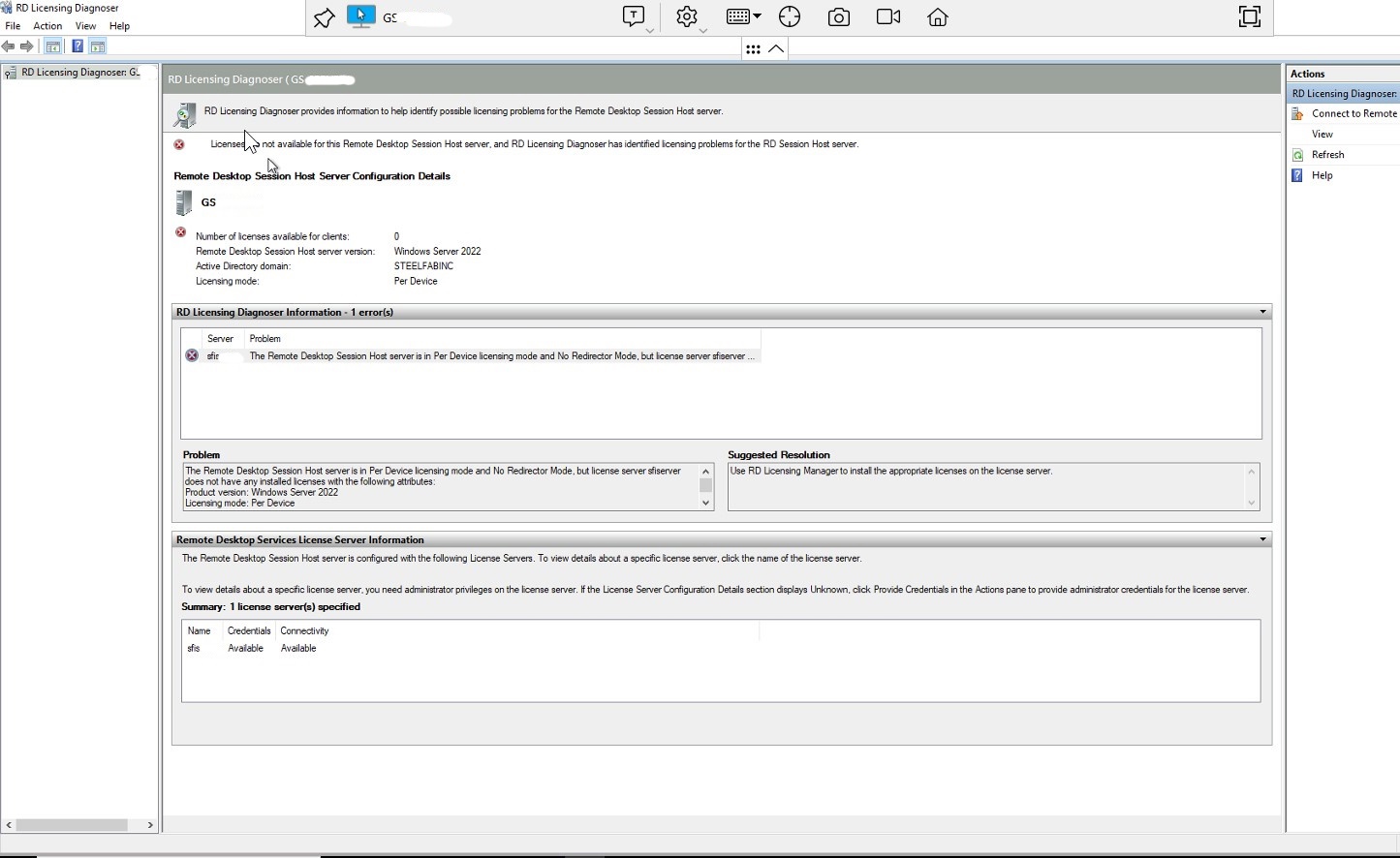 Server 2022 Remote Desktop Licensing Issue with RD Licensing Diagnoser ...