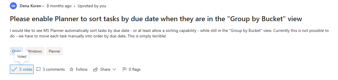 MS Planner: How to sort tasks in the Bucket view? - Microsoft Q&A