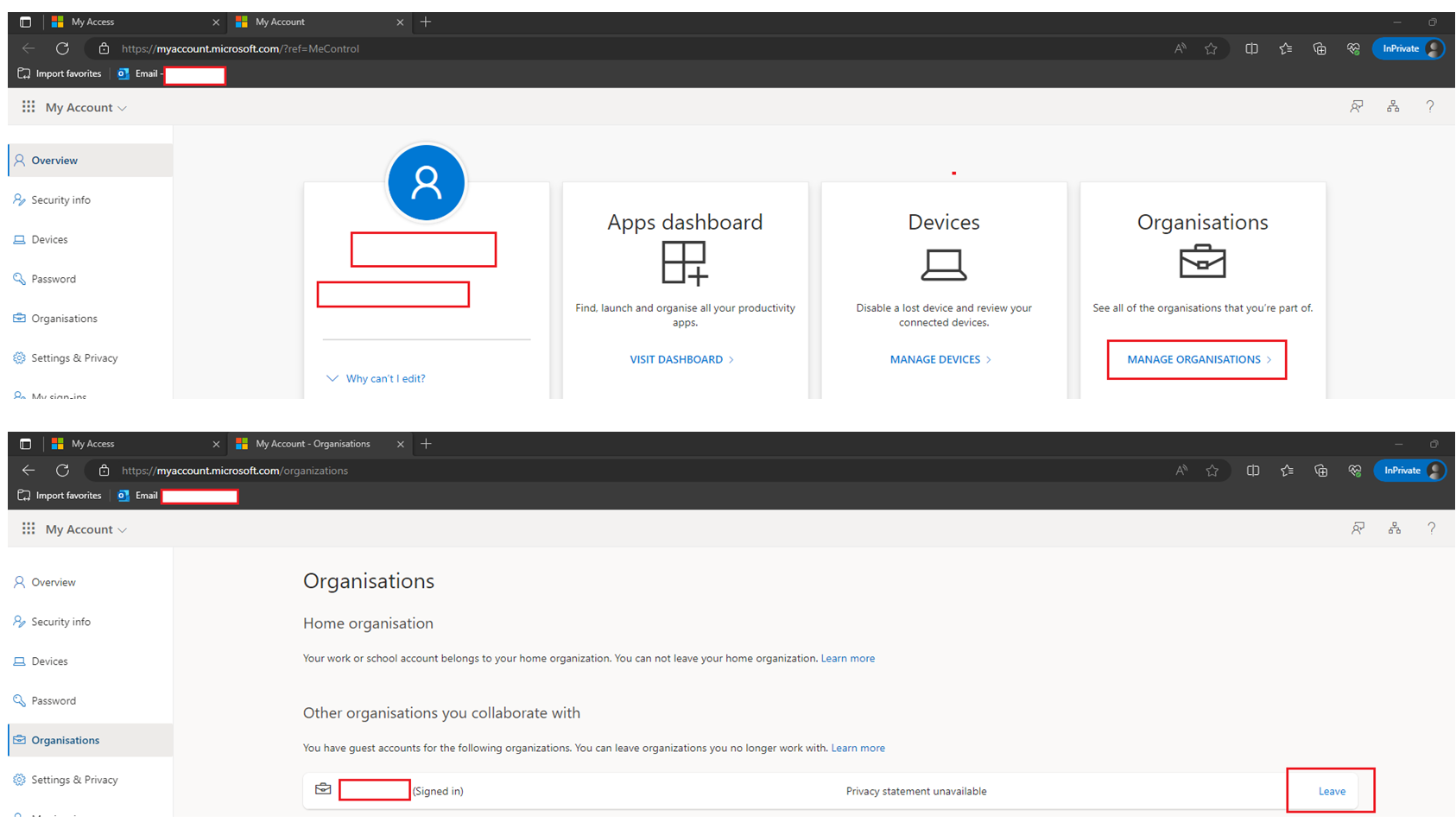How do i delete (or remove me from) the 'microsoft' tenant - Microsoft Q&A